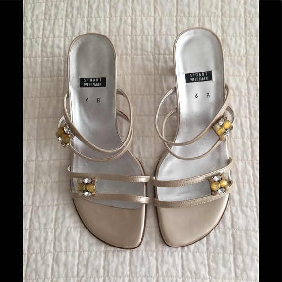 Stuart Weitzman | Shoes | Nwt Stuart Weitzman Light Gold Patent Sandal ...